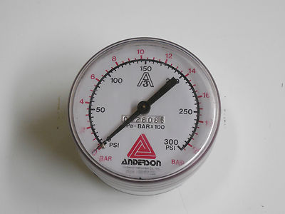 NEW ANDERSON GAUGE GAGE 0026085 0-300 PSI 0-20 BAR 3-1/2" FACE | eBay