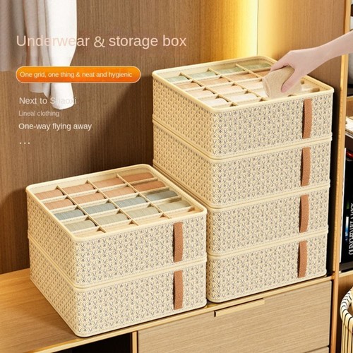 Foldable Underwear Storage Box Breathable Wardrobe Organizer Home ...