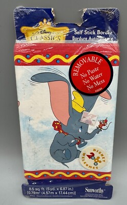 Dumbo Circus Disney Self Stick Wallpaper Border Baby Kid Room Nursery ...