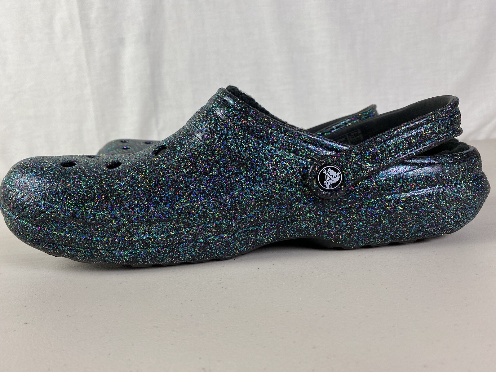 Crocs Men's Classic Lined Glitter Clogs Fuzzy Slipper… - Gem