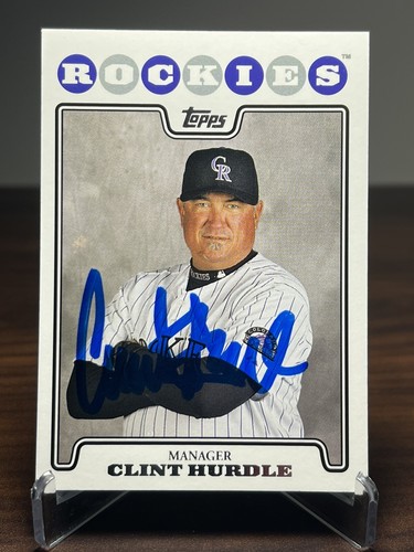Clint Hurdle Signed Autographed 2008 Topps Baseball Card #218 Rockies ...