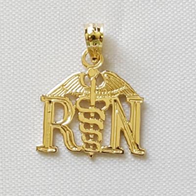 14k Yellow Gold RN REGISTERED NURSE Pendant / Charm, Made in USA | eBay
