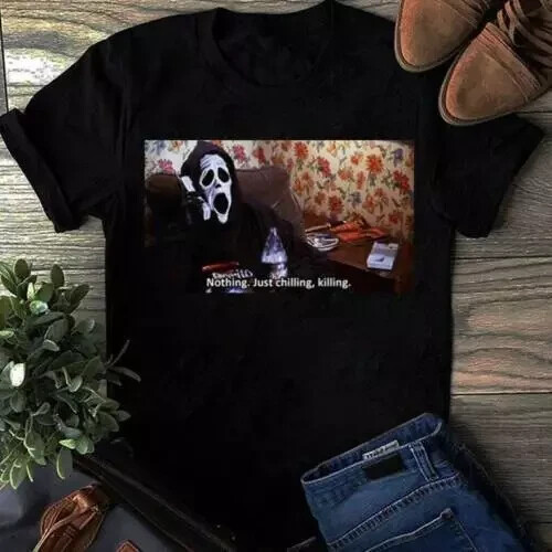 Scream Ghost Face Just Chillin Killin T-shirt Funny Ghostface Calling ...