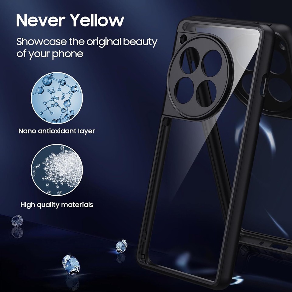 For OnePlus 12/12R 13/13R Translucent Matte Shockproof Bumper Case with ...