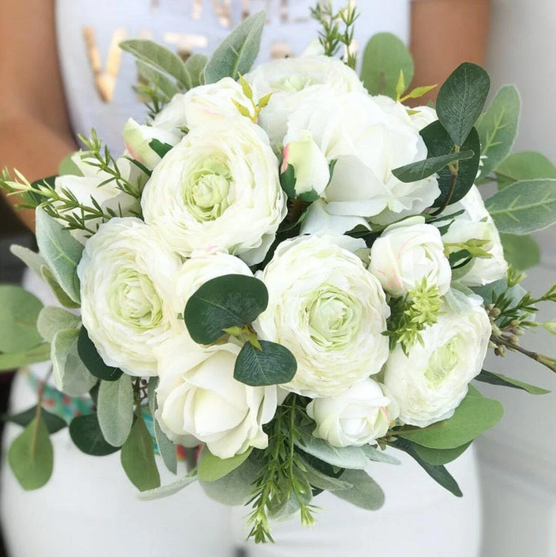 White Ranunculus Flowers