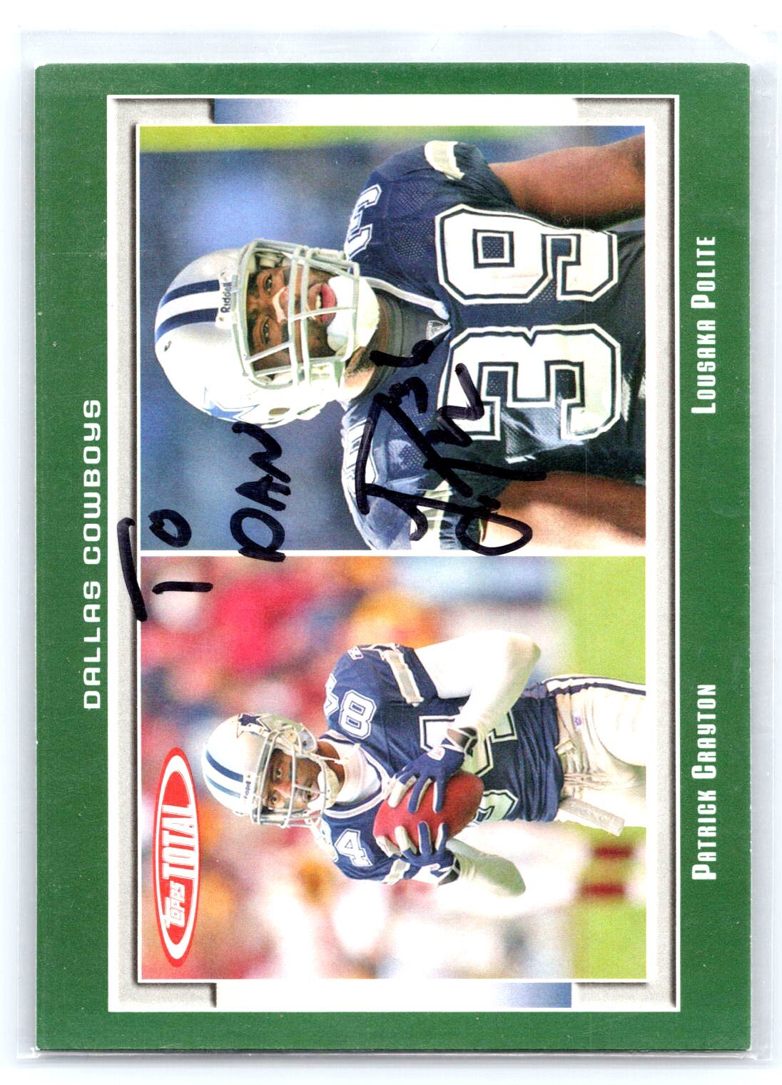 Lousaka Polite Autographed Signed Card 2006 Topps Total #221 "To Dan ...