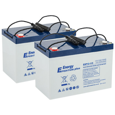 PAIR OF 12V EXPEDITION PLUS 100AH AGM MOBILITY SCOOTER BATTERIES (AGM ...