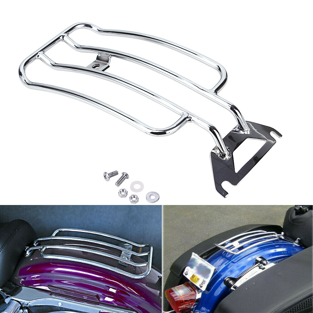 Rear Fender Solo Seat Luggage Rack For Harley Touring Road King Electra ...