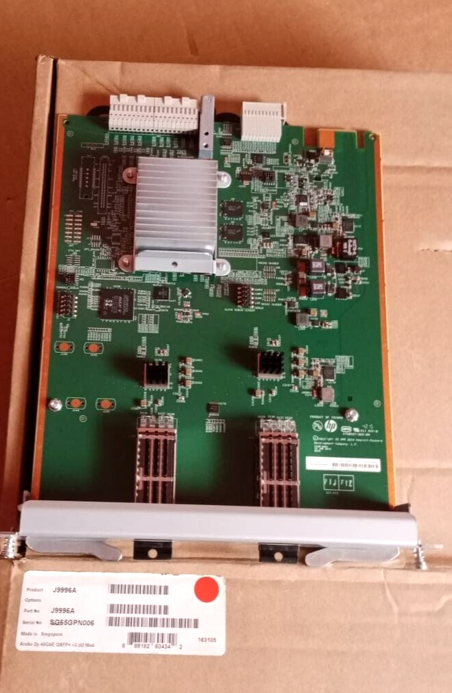 1PC-HPE Aruba J9996A 2P 40GBE QSFP+ V3 ZI2 MODULE USED WITH 5400R ...