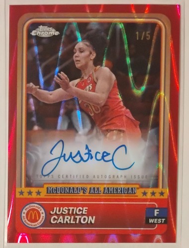 2024 Topps Chrome McDonald's All American Justice Carlton 1 Of 5 ...