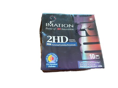 Imation 2HD Floppy Discs SEALED IBM Formatted 10 pack Diskettes 1.44 MB ...
