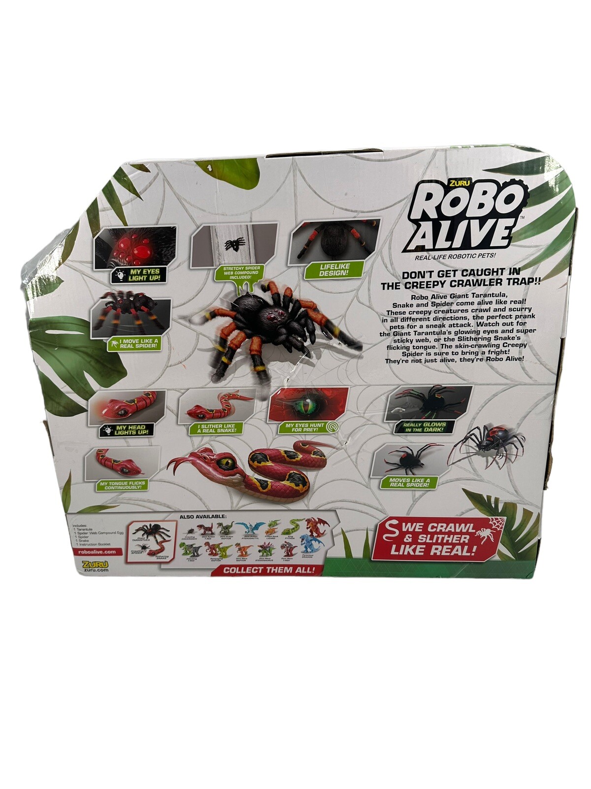 Robo Alive Giant Tarantula/black Widow Spider & Snake 3 Robots Set By ...