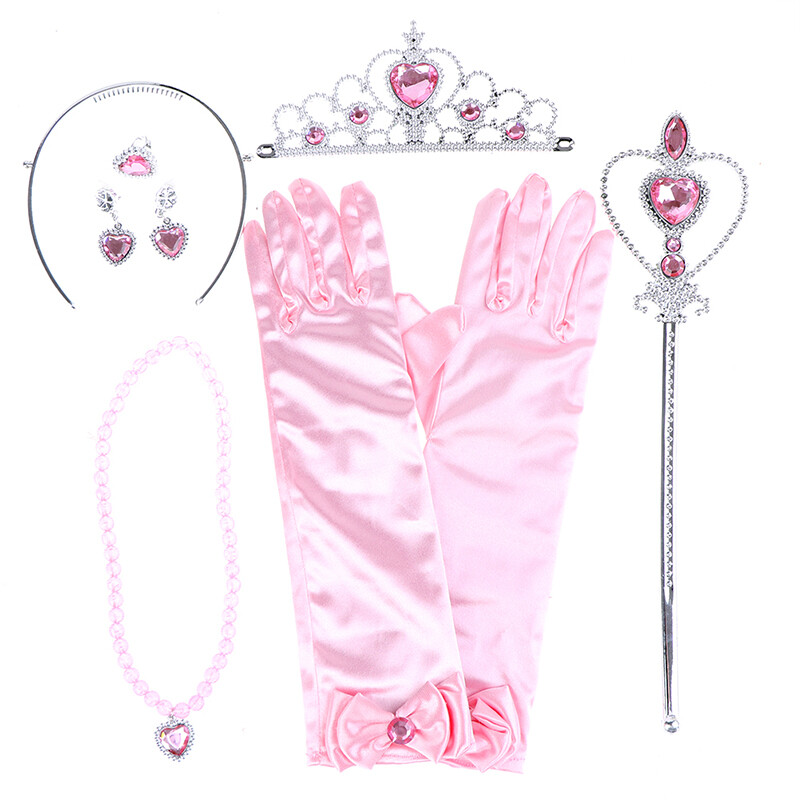6pcs/set Princess Crown Magic Wand Necklace Gloves Accessories girl ...