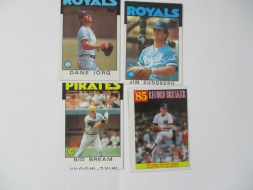 1986 TOPPS BASEBALL ERROR CARDS FOUR (4) | eBay