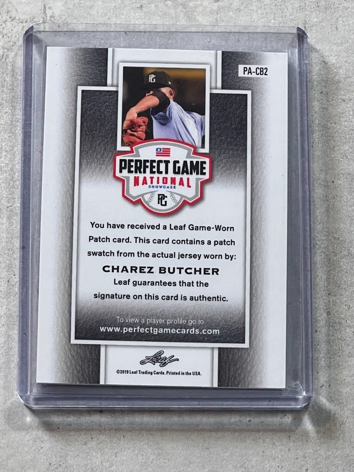 2019 Leaf Perfect Game Charez Butcher SP Pink Patch Auto /10 #PA-CB2 | eBay
