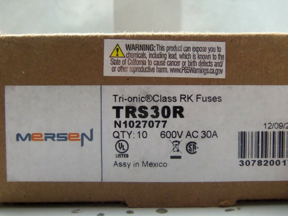 New Lot Mersen Ferraz Shawmut TRS30R 30 Amp Fuses FRS-R-30 600 Volt NIB ...