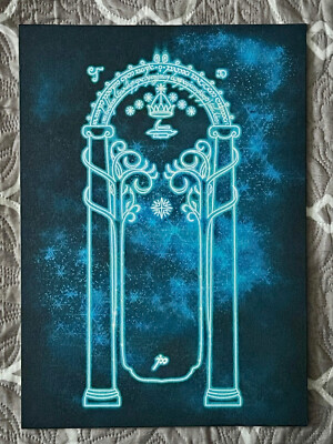 Magic Gates in Forest non-woven canvas on the cardboard, 25x35cm (9,8 ...