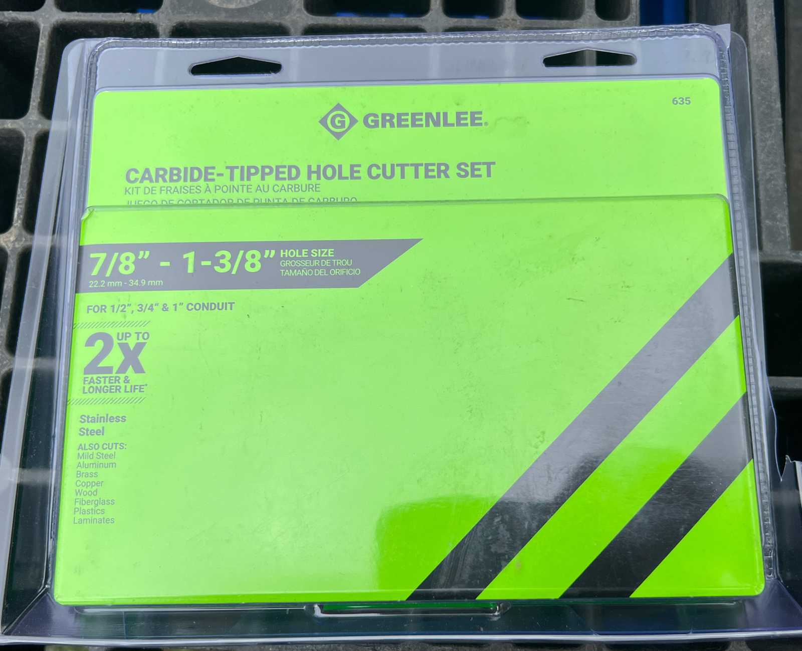 Greenlee 635 Carbide-Tipped Hole Cutter Set 7/8” - 1-3/8” Hole Size NEW ...