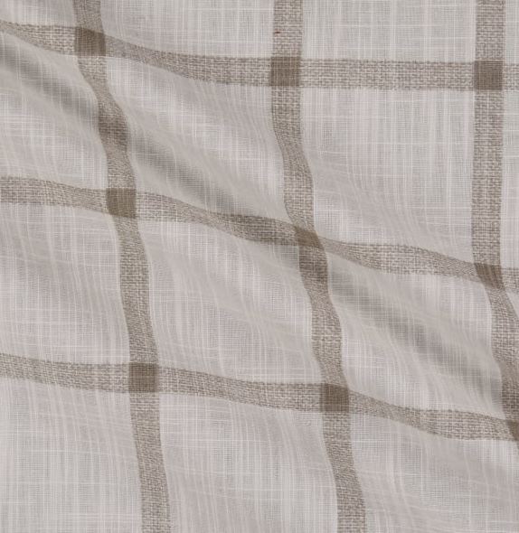 Taupe Windowpane Plaid Fabric by the Yard Upholstery Sewing Fabric ...