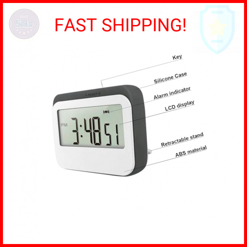 VPAL Digital Kitchen Timer 12/24 Hours Alarm Clock with Magnetic Back ...