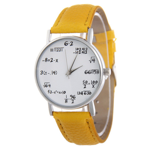 Ladies Watches Fashion Student Math Formula Equation Watch Leather Band ...