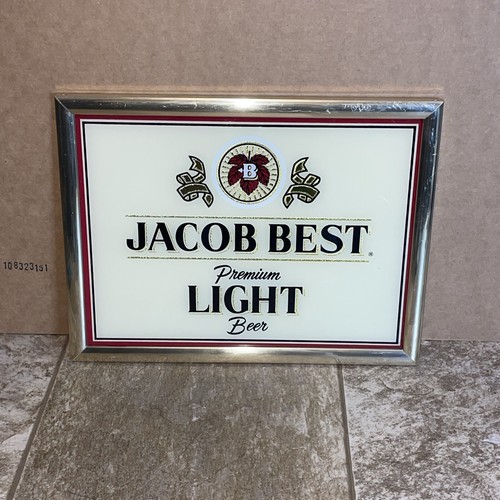 Jacob Best Premium Light Beer Glass Sign Vintage 1984 Man Cave Bar | eBay