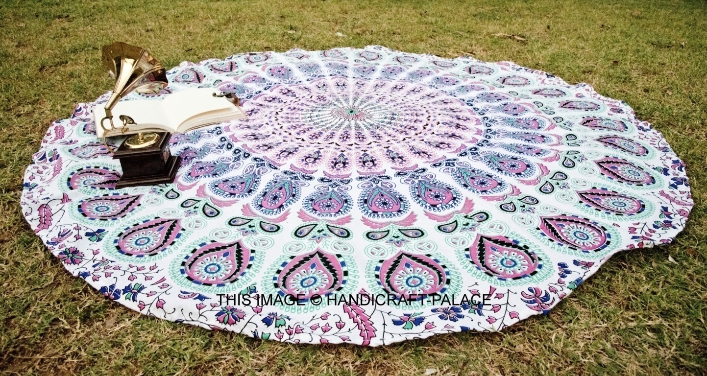 Round Mandala Indian Bohemian mandala Tapestry Beach Picnic Throw ...