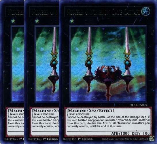 Yugioh Number 4 Numeron Gate Catvari x 3 - 1st Edition Ultra Rare NM ...