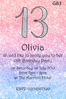 10 Girls Birthday Party Invitations Slumber Party Invitation, Editable