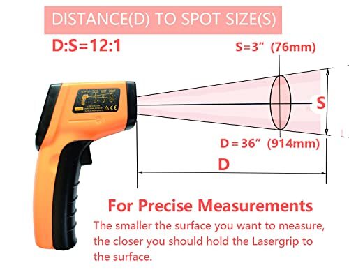 Digital IR Infrared Laser Gun Temperature Thermometer Heat Thermal ...