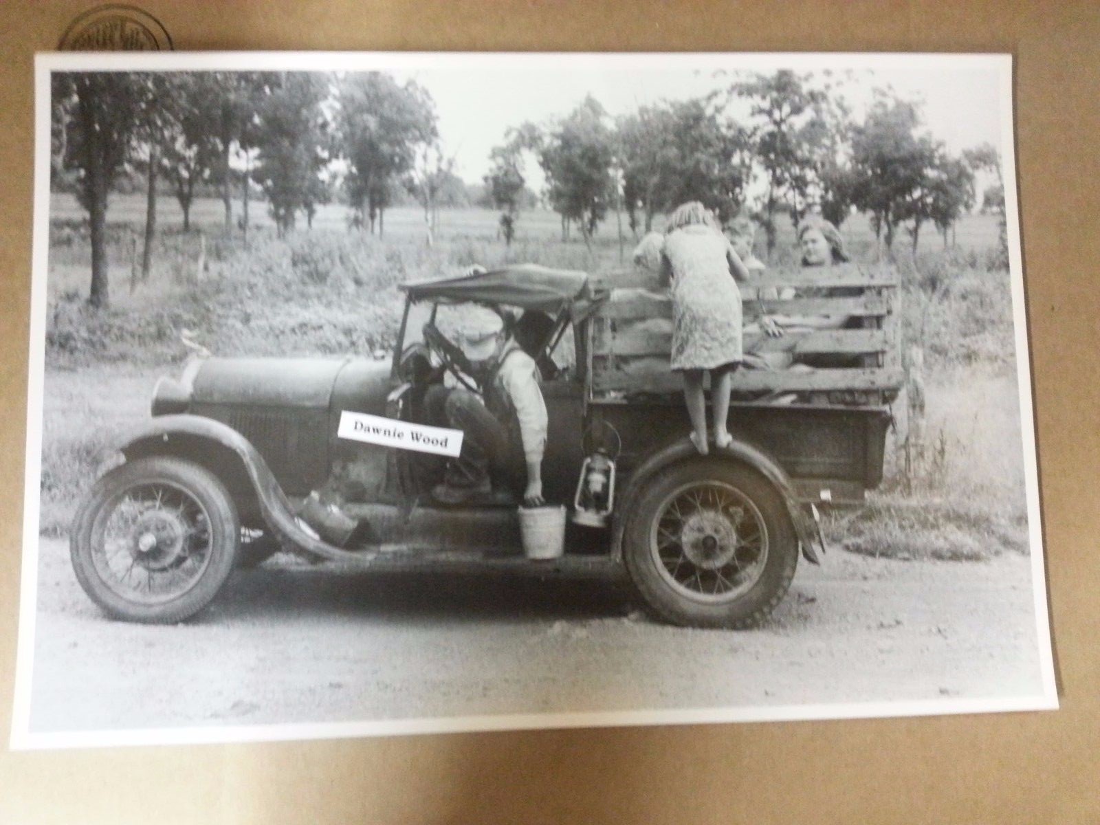 Texas Berry Picking Model A roadster pick up 12 By 18" Black & White ...