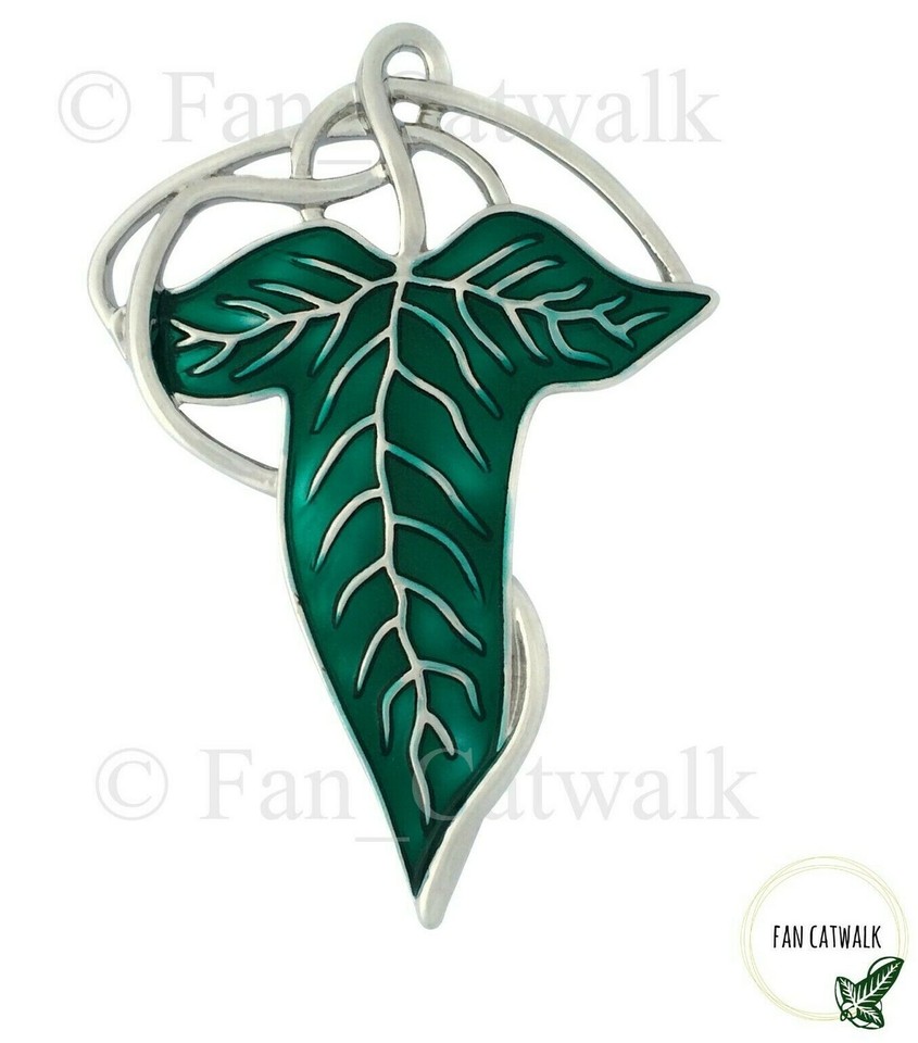 SILVER VEINS Elven Leaf Brooch Pin Badge Hobbit LOTR Lord of The Rings ...