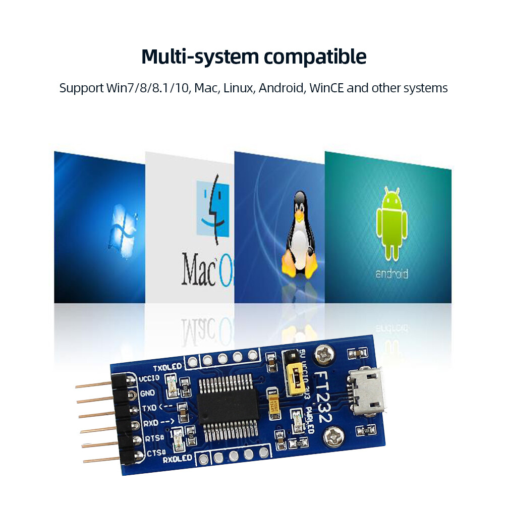 Waveshare FT232 Module TXD/RXD/POWER LED FT232RL Serial Converter ...