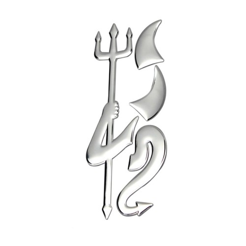 2PCS Silver 3D Devil Style Demon Car Stickers Auto Emblem Logo Paper ...
