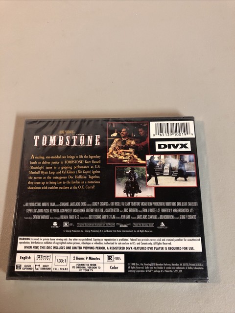 Tombstone DIVX Disc RARE Kurt Russell Val Kilmer OOP for sale online | eBay