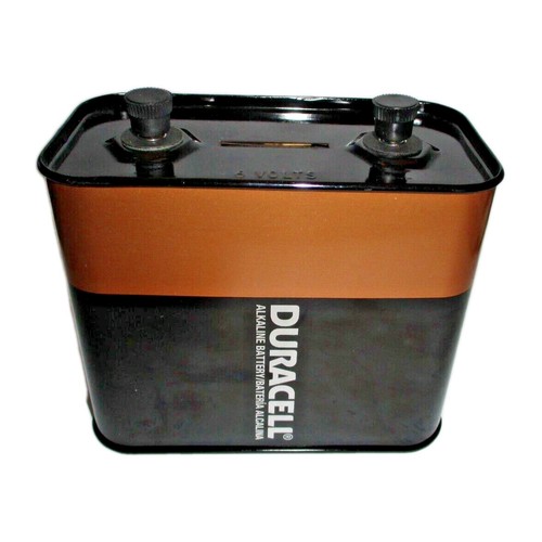 Rare Vintage Duracell Tin Metal 6-Volt Battery Casing Coin Bank ...