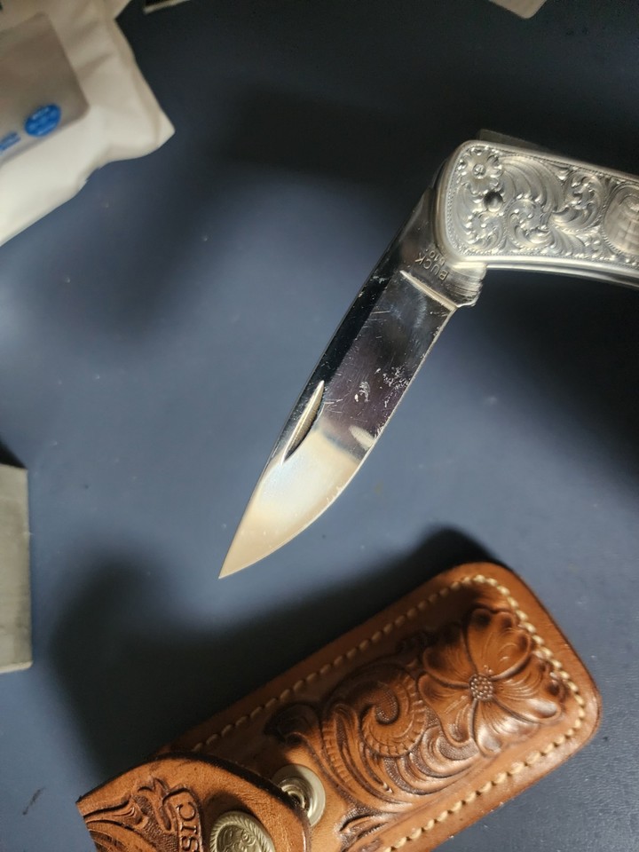 Buck Model 510 Classic II Folding Knife Box Papers Leather Sheath | eBay