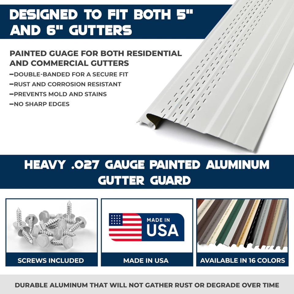 Pro Gutter Guards Leaf Protection 25 Feet Pack White, A Contractor ...