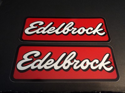 Lot of 2 "EDELBROCK" Racing Decals Stickers NASCAR NHRA Sprint Car Hot ...