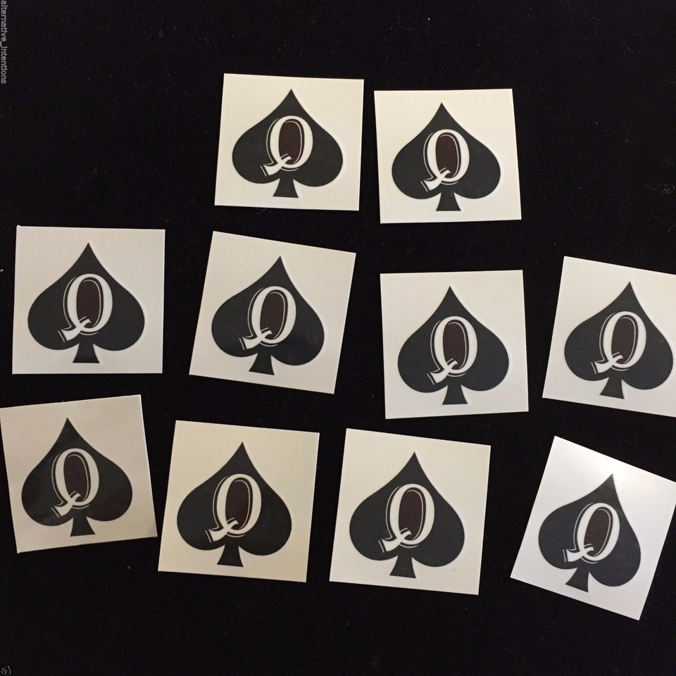 45 x 3D Queen Of Spades QOS Brand Temporary Tattoo BBC Hotwife cuckold ...