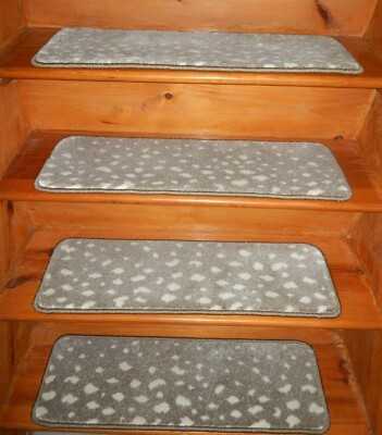 14 Step 9" x 30" + 1 Landing 30" x 30" Stair Treads 100% Wool Carpet | eBay