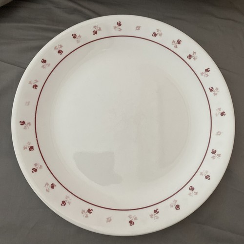 4 Vintage Corelle Burgundy Rose and Leaves Dinner Plates 10 1/4” | eBay