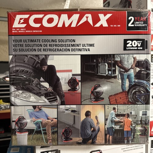 Ecomax 12" AC/DC Bucket Top Misting Fan 20V Cordless or Plug-In | eBay