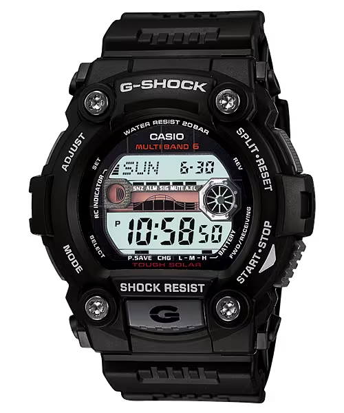Casio GW7900-1, G-Shock Chronograph Watch, Solar Atomic, 5 Alarms, Tide ...