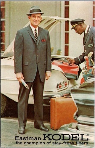 Vintage 1960s EASTMAN KODEL FABRICS Advertising Postcard / Golfer JAY ...