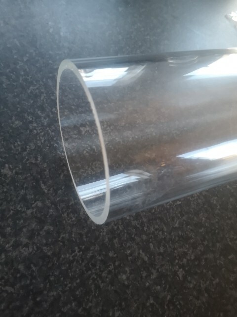 Clear Acrylic Round Tube Perspex Hollow Plastic Pipe 126mm x 120mm bore ...