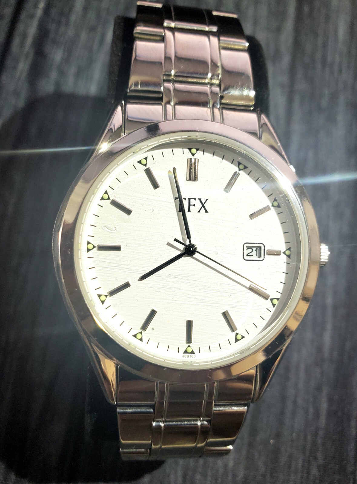 Bulova TFX Stainless Steel Date White Enamel Dial Mens Watch | eBay