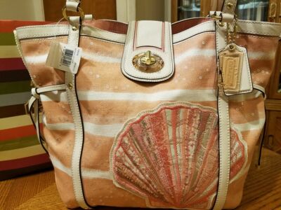 RARE BRAND NEW COACH MADISON AUDREY LEATHER SEASHELL TOTE ONLY 1 NEW ON ...