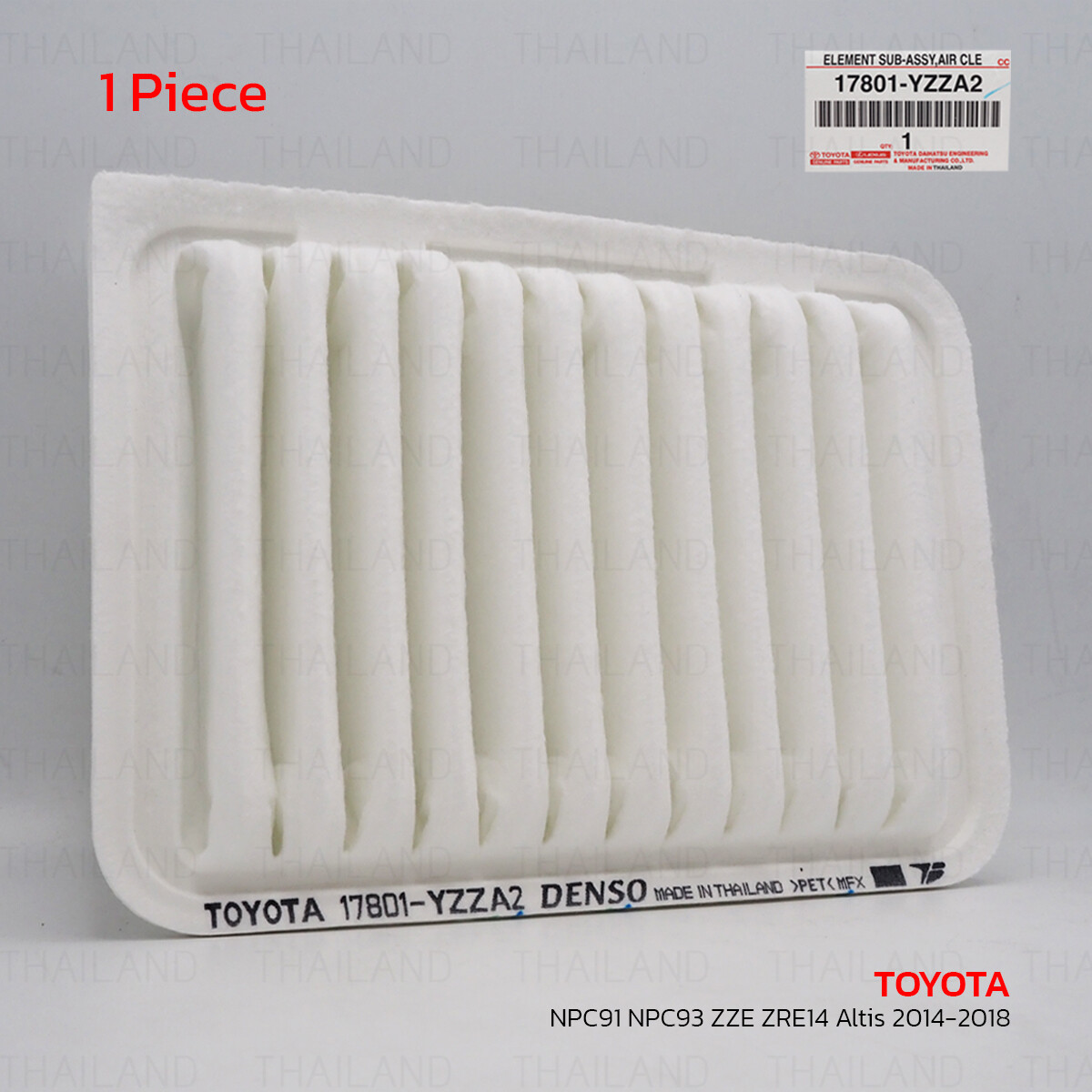 Air Filter 17801-YZZA2 Fits Toyota Vios Yaris 08 - 13 Corolla Altis ...