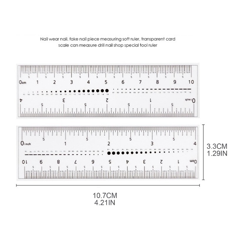 Clear Nail Measure Ruler Practical Manicure Rule Manicure Accessory for ...